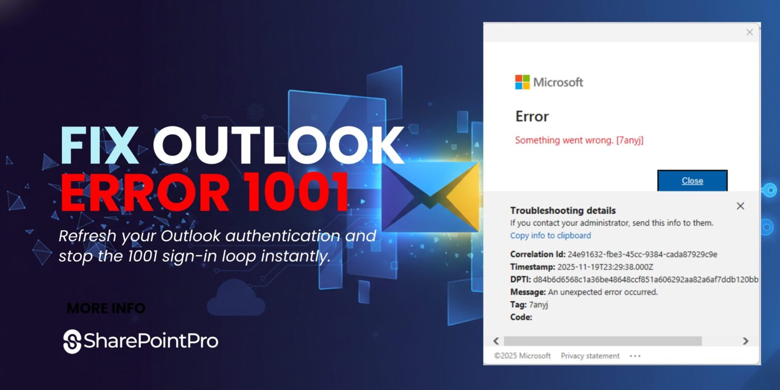 Fix Outlook Error 1001 After Microsoft 365 Migration